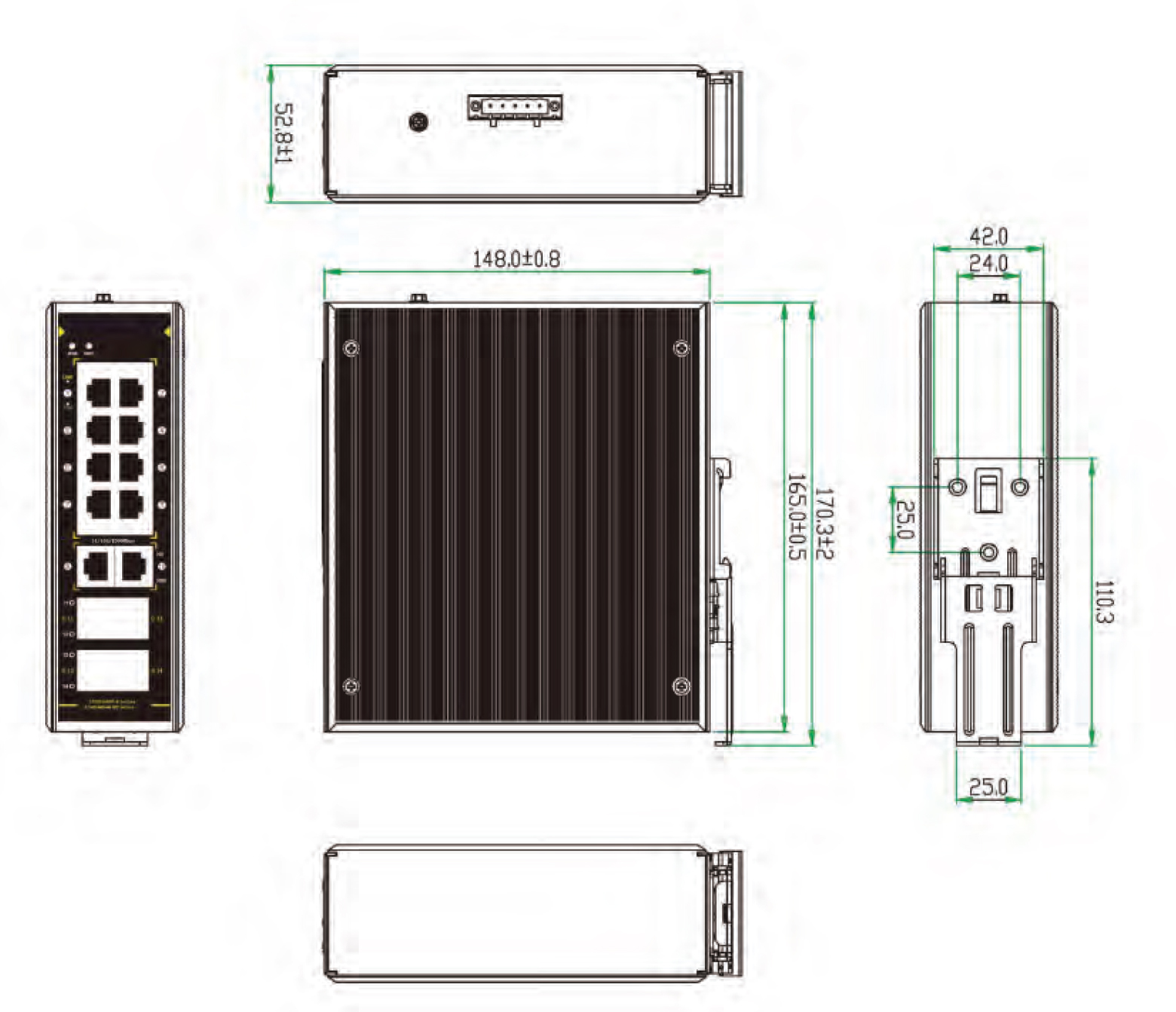 LinkPower LPS3800ATMP Industrial L2+ Managed 14 port Gigabit PoE Network Switch | Inscape Data ...