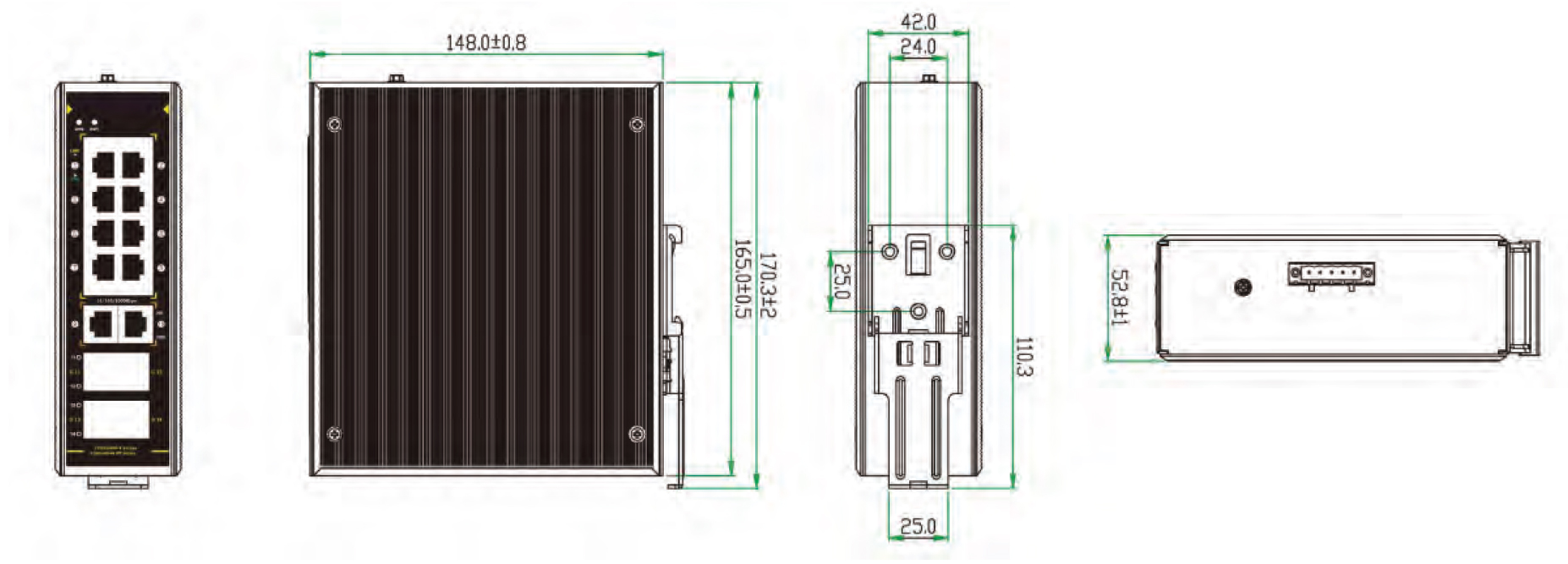 LinkPower LPS6844ATM Industrial L2+ Managed Gigabit PoE Network Switch ...