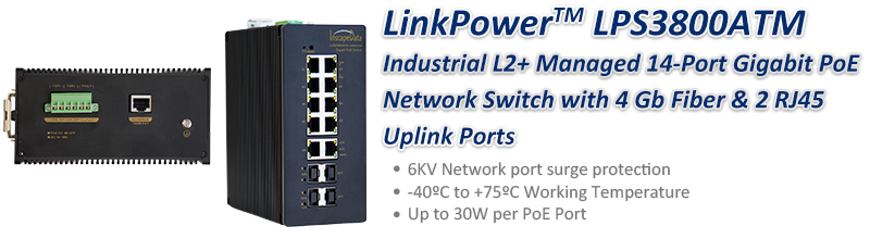 LinkPower LPS3800ATMP Industrial L2+ Managed 14 port Gigabit PoE Network Switch | Inscape Data ...
