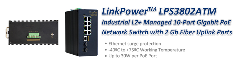 LinkPower LPS3802ATM Industrial L2+ Managed 10 port Gigabit PoE Network Switch | Inscape Data ...